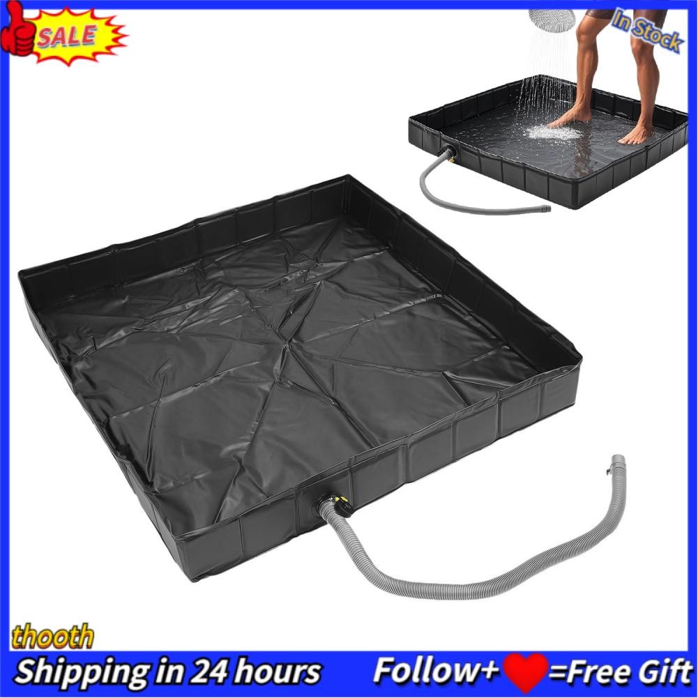 thooth-ph Oreilet Portable Shower Pan Foldable Camping Base Basin Floor ...