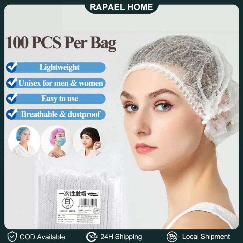 100Pcs Disposable Hair Nets 21 Inches Bulk Bouffant Caps Non-Woven ...
