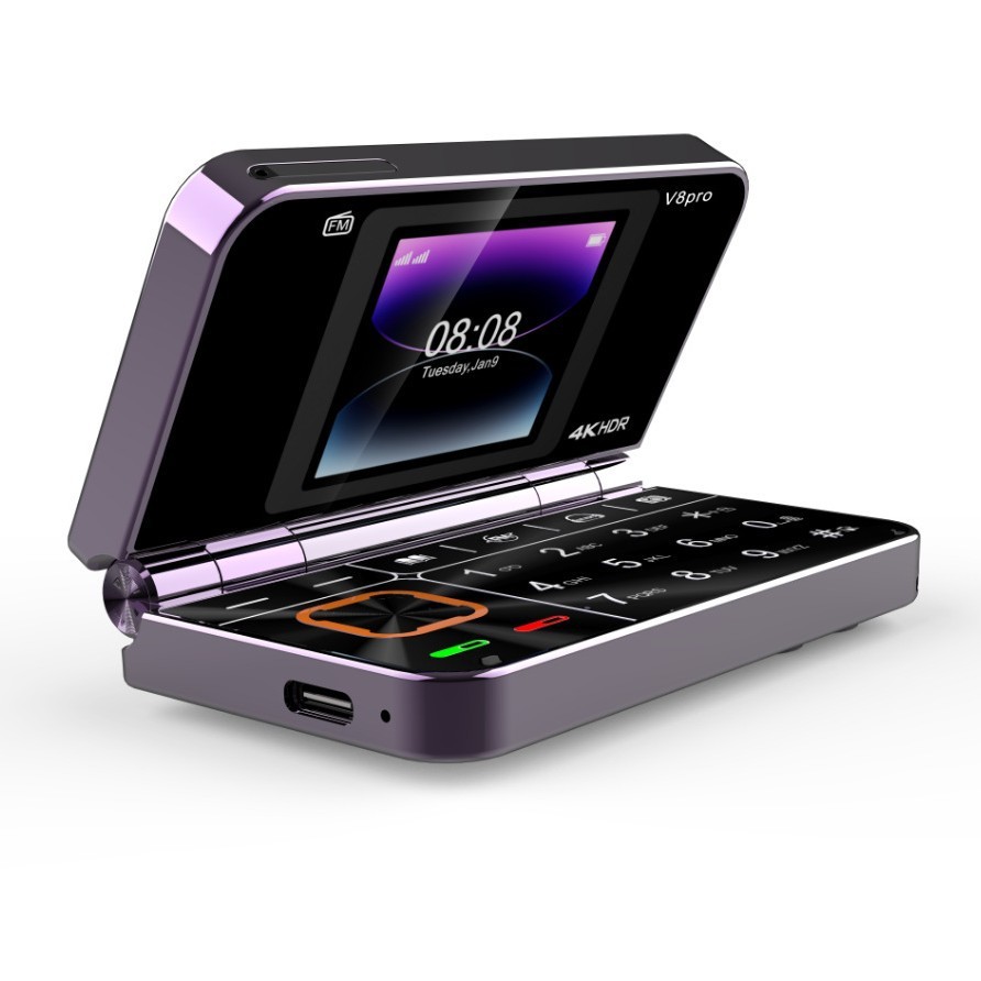 V8pro Dual Screen Foldable Flip Feature Phone 2G Elderly Foreign ...