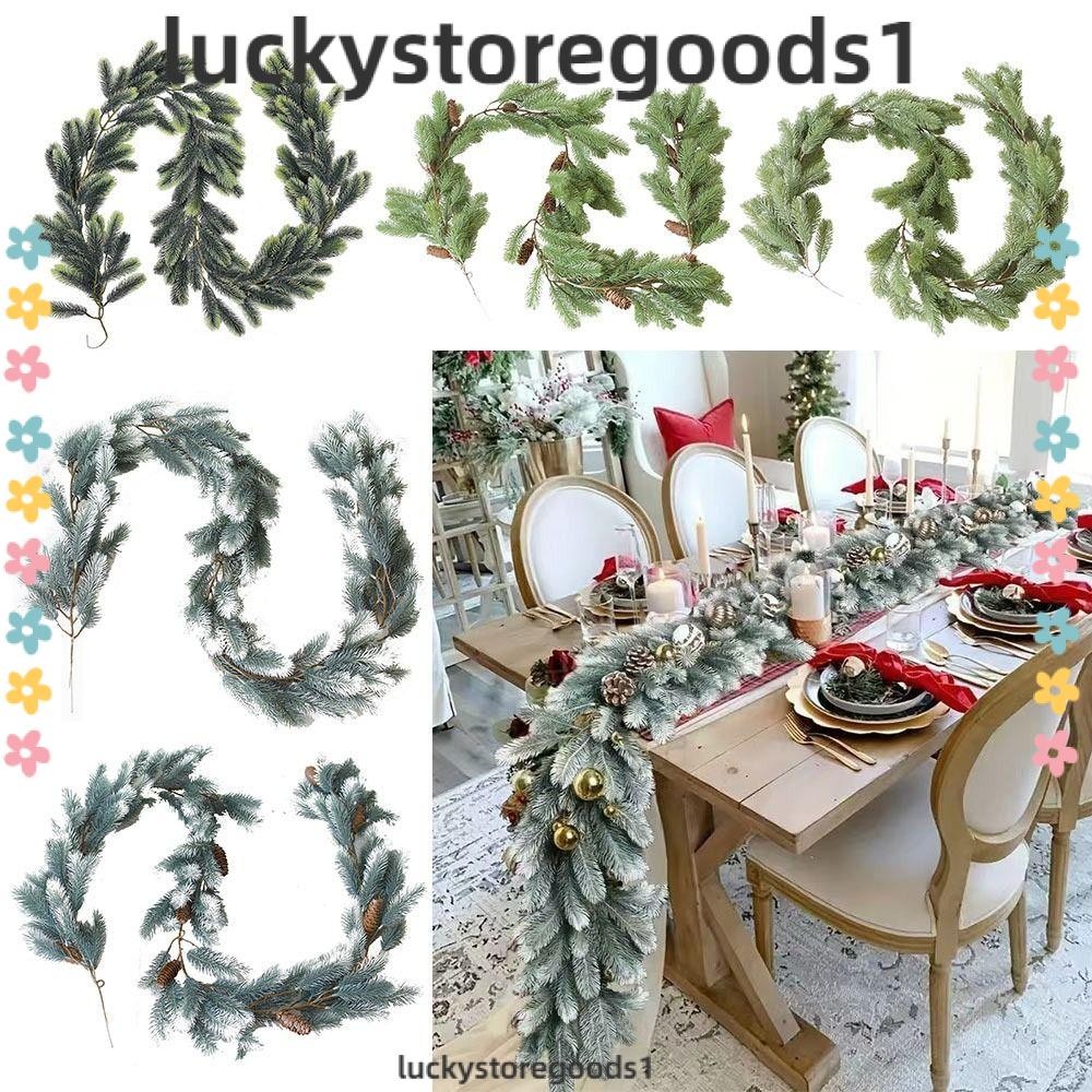 LUCKYSTOREGOODS Artificial Pine Wreaths, Pinecone Green Christmas ...