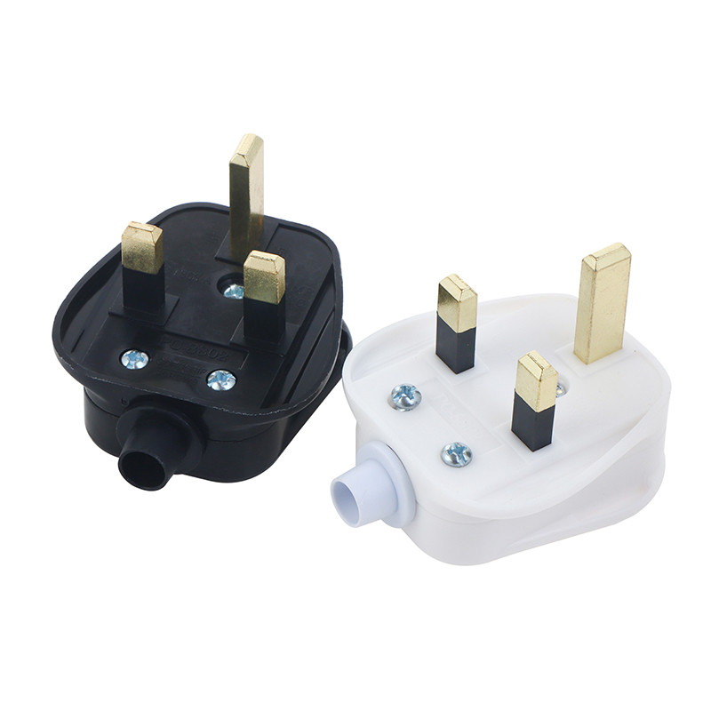 filly England Removable Power Plug Type G White Black 3 Pin UK Mains ...