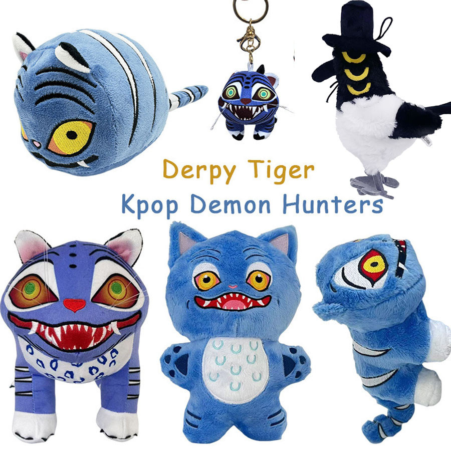 Kpop Demon Hunters Peripheral Stuffed Toys 25cm Derpy Tiger Cute Plush ...