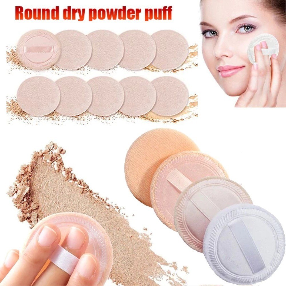 Round Pure Cotton Soft Powder Puff Portable Foundation Loose Powder ...
