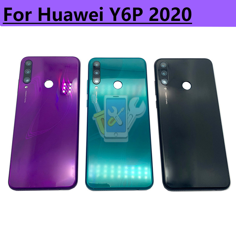 For Huawei Y6P 2020 rear battery cover shell glass back panel door ...