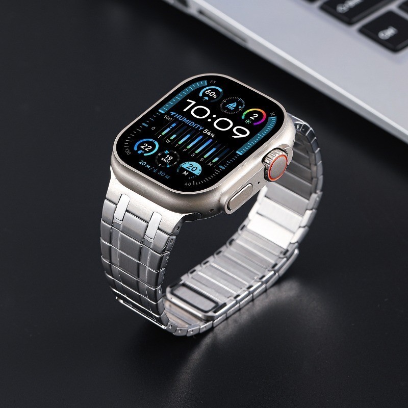 Magnetic Stainless Steel Band for iWatch 49mm 45mm 44mm 42mm Titanium ...