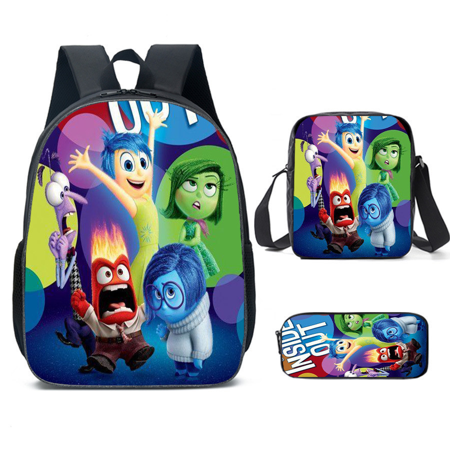 Inside out Mind Agent Team Cartoon Three Piece Backpack Set for Primary ...