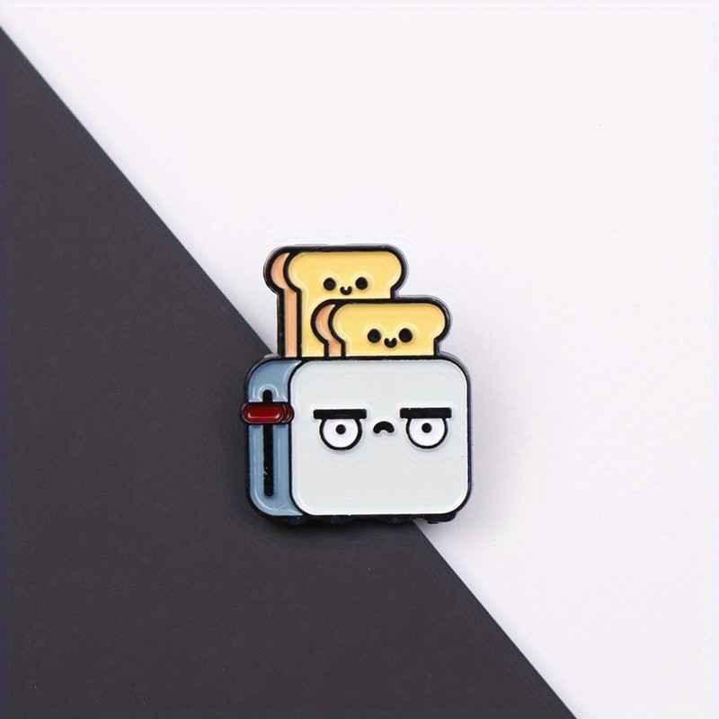 A hot tempered toaster enamel pin cute toast slice breakfast collar pin badge | Shopee Philippines