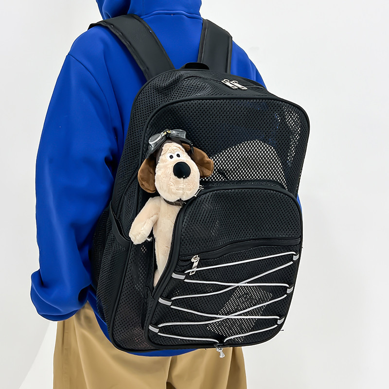 Trendy ins Accessories Backpack Transparent Mesh Backpack Men Women ...