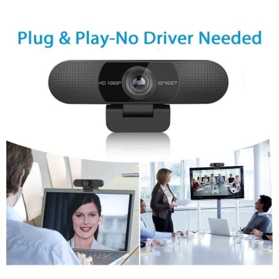 eMeet C960 Web Camera (1080P 2K Webcam with Microphone, 2 Mics ...