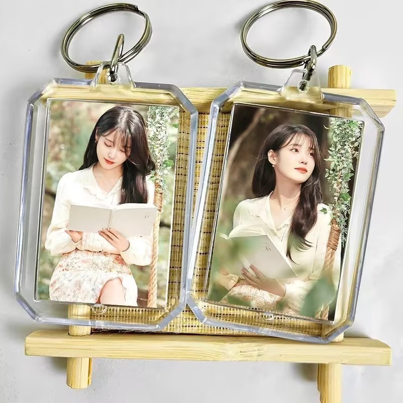 10pcs Keychain Acrylic Key Ring Blank Keyrings Insert Photo Passport ...