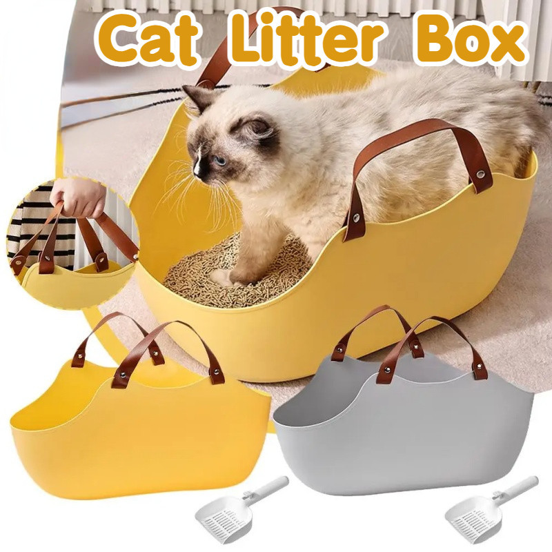 Portable Cat Litter Box Handheld Anti-Splash Travel Cat Toilets ...