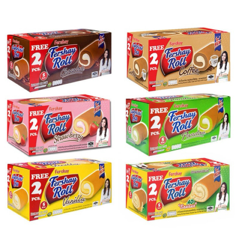 Fershey Fershay Cake Roll With Creamy Pandan Flavour Coffee Vanilla ...