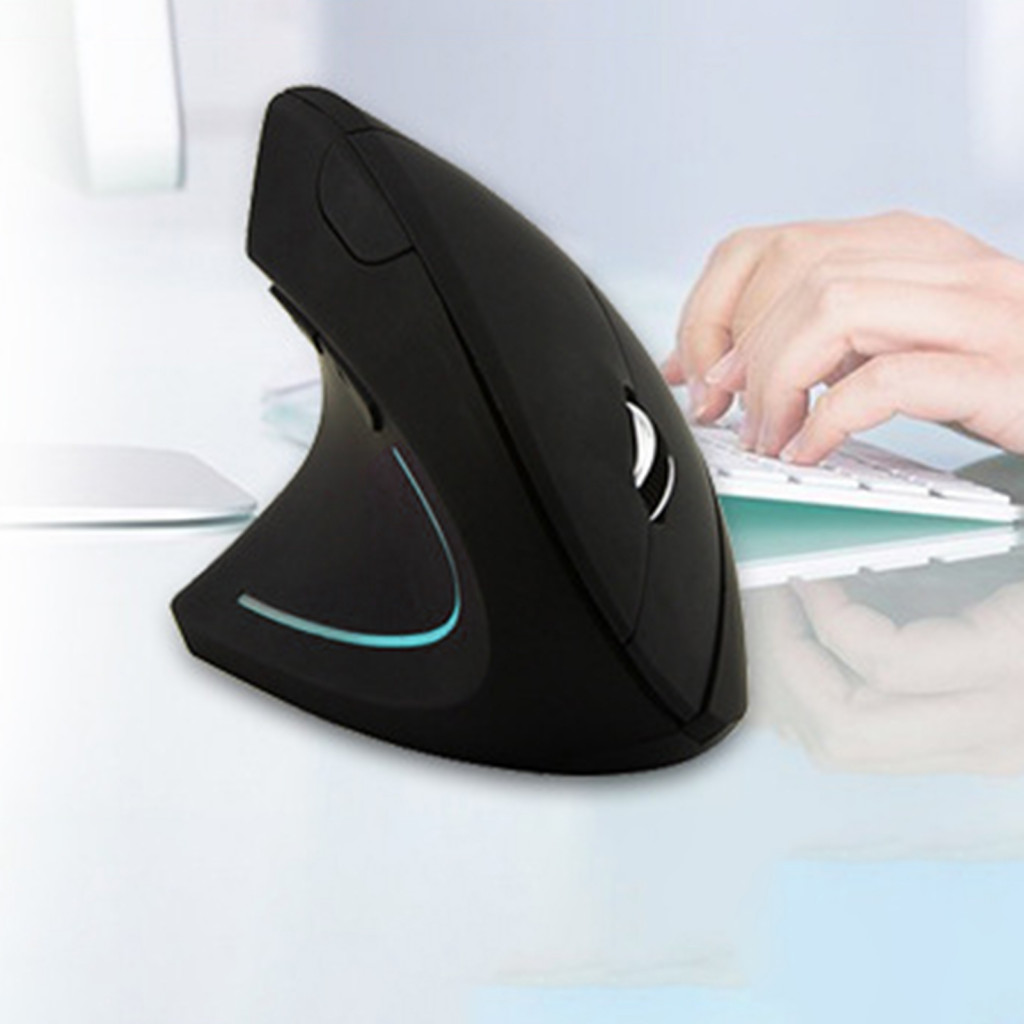 Wireless Mouse Ergonomic Right-hand Grip 24GHz 1600DPI Vertical USB ...