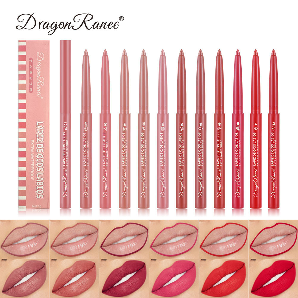 Lip Liner Lipstick Pen Dark Brown Red Waterproof Long-Lasting Lip Liner ...