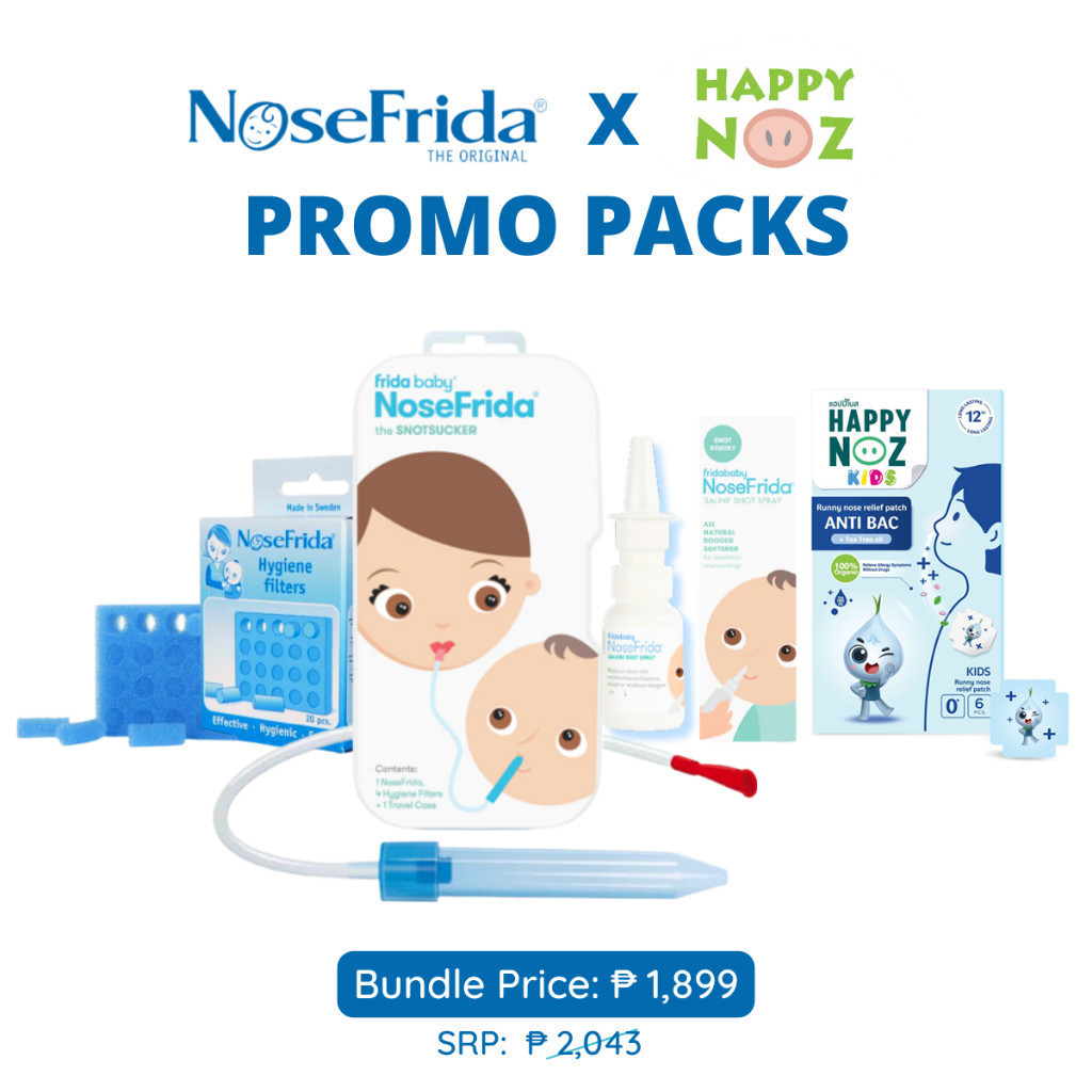 Happy Noz x NoseFrida Promo Pack (Nose Frida Nasal Aspirator, Saline ...