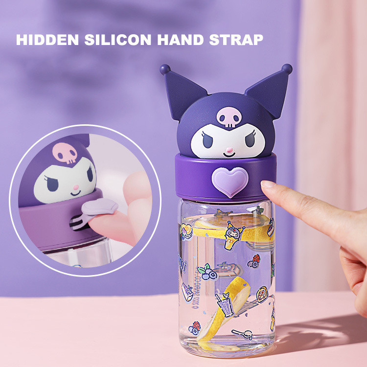 Sanrio 360ml Kuromi Characters Plastics Water Bottle Hot&Cold Leakproof Bottle For Kids Water ...