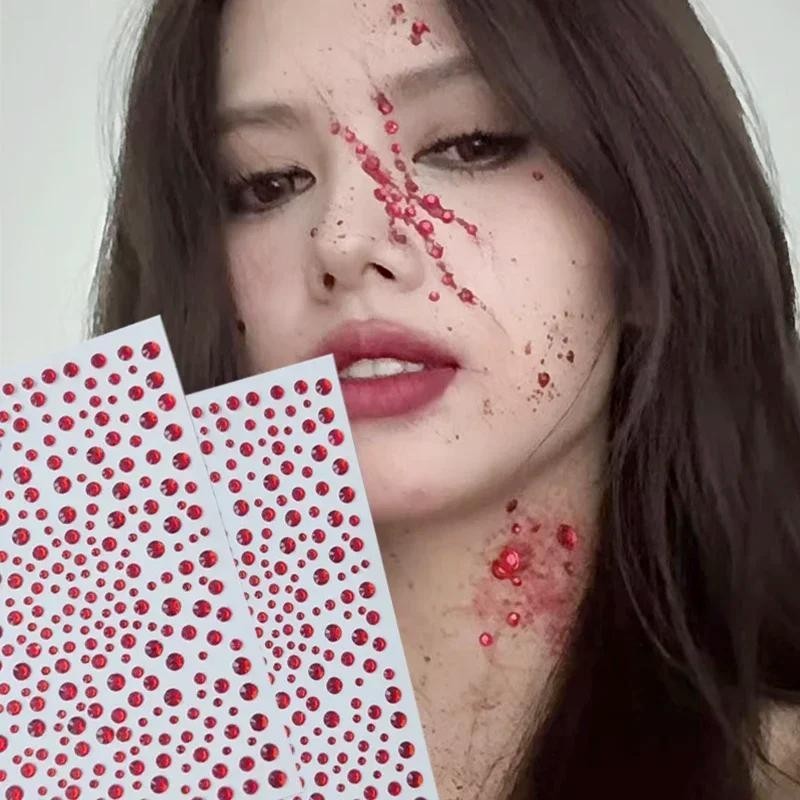 Red Glittery Gem Stickers Scar Halloween Music Festival DIY Eyes Face ...