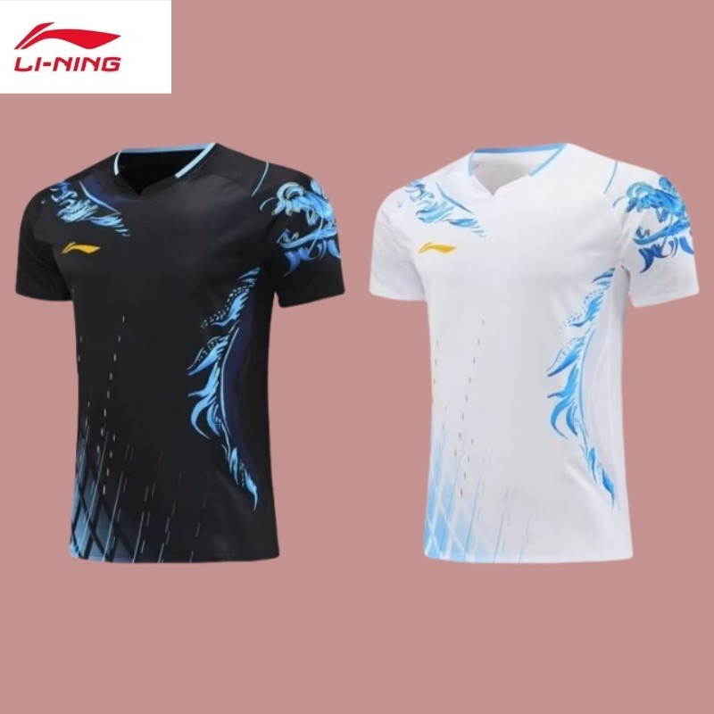 Sports top Li Ning badminton shirt men's and women's mesh sweat ...