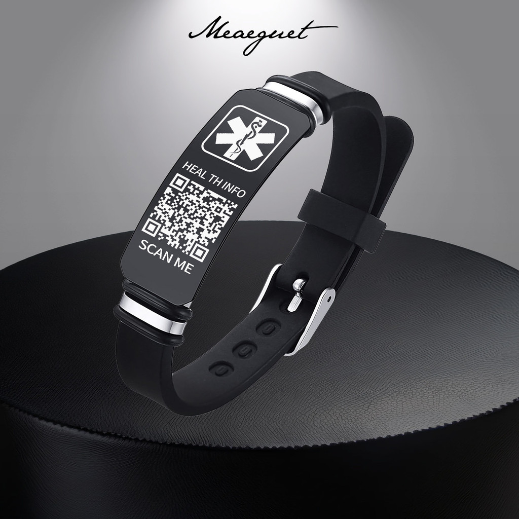 Meaeguet Personalized Medical Bracelets for Men Women with QR Code ...