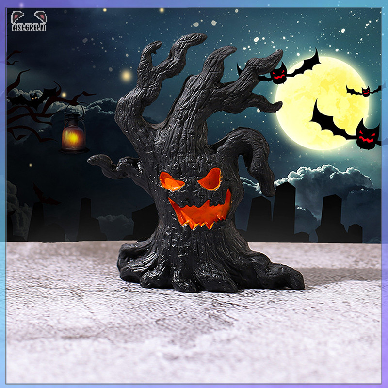 Asegreen Scary Tree Spooky Tree Face Sculpture Realistic Tabletop ...