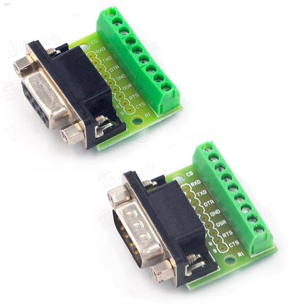 COD☆DB9 male/female adapter screw terminal 9-pin 9-hole RS232 RS485 conversion board | Shopee ...