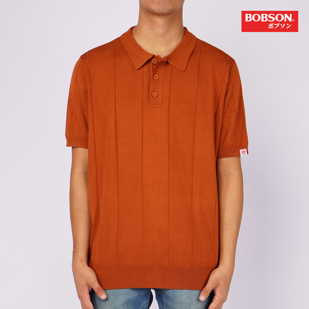 Bobson Japanese Men's Basic Collared Shirt Boxy Fit 155100 (Rust) | Shopee Philippines