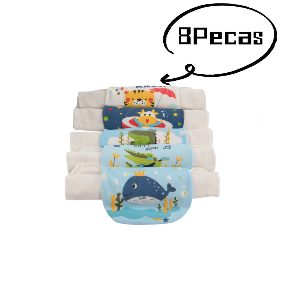 8Unts Baby Back Towel Sweat Absorber Cotton Back Towel for Baby Kid ...