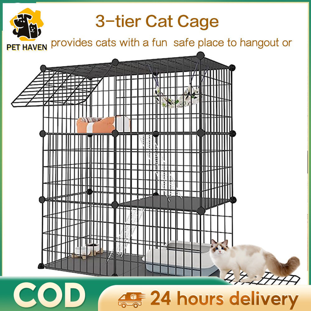 Stackable Pet Cage/cat Cage 3 Layer/rabbit Cage Cat Cage Collapsible ...