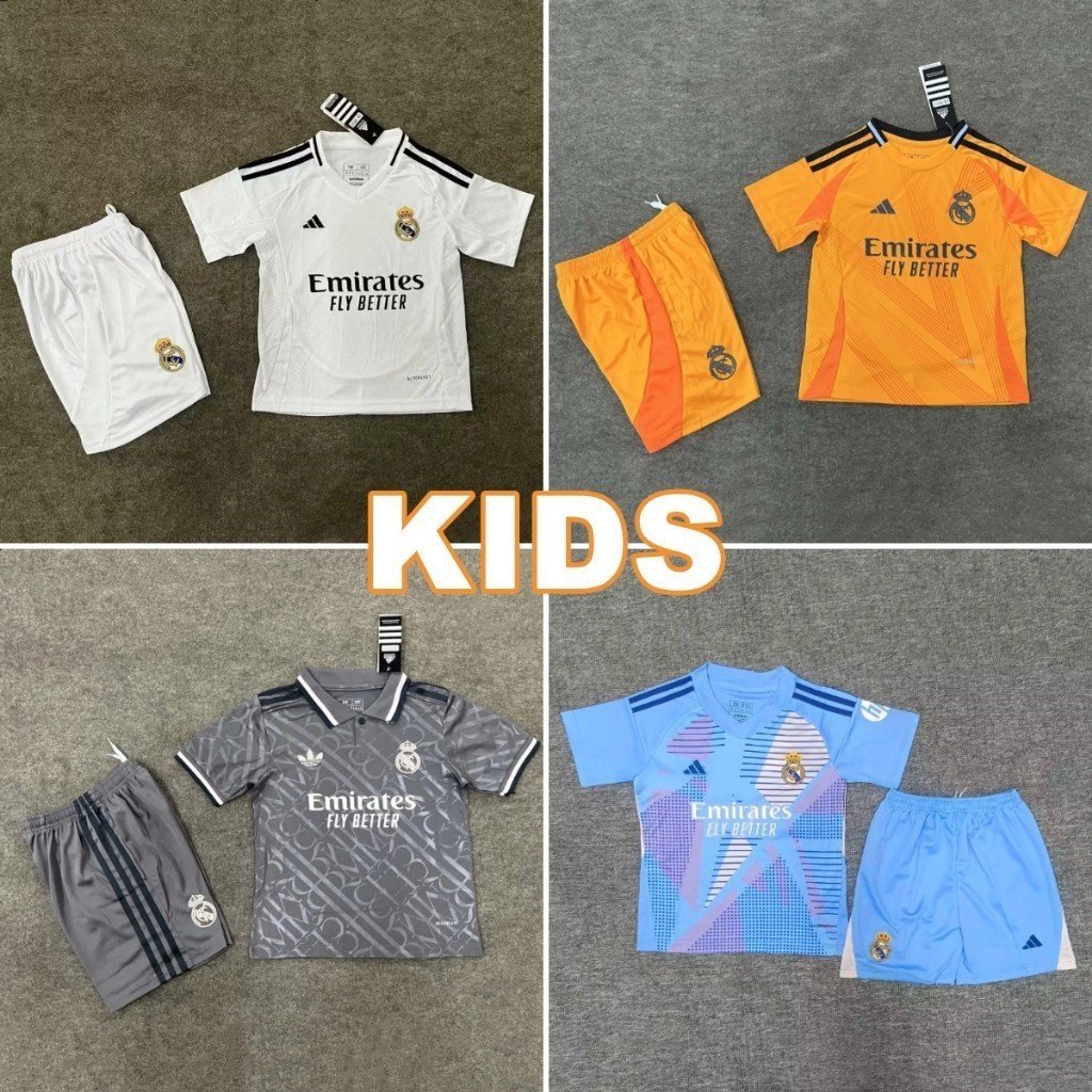 RMD KIDS kit 24/25 Real Madrid Home Away Children's Football Jersey Set ...