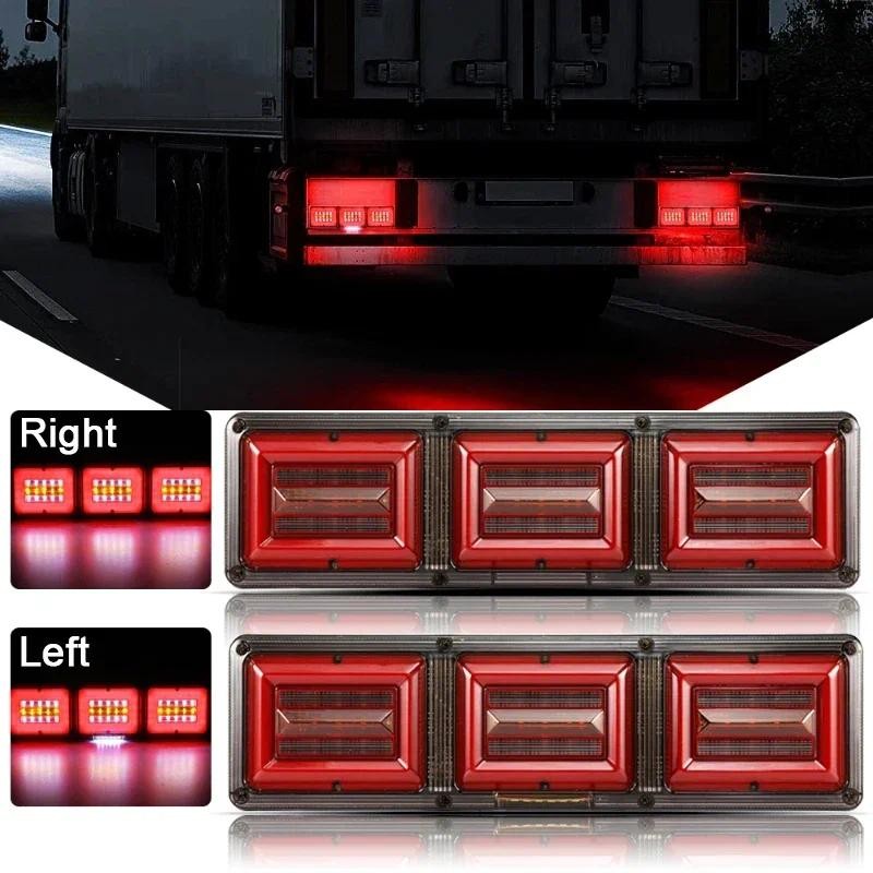 2pcs 24V 117LED Truck Tail Light Bar Rear Stop Brake Reverse Light for ...