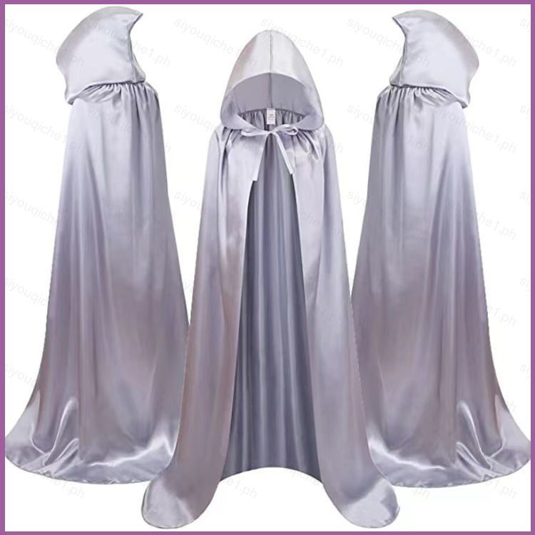 【SY1】 Halloween cape black death cloak with hat Witch demon costume ...