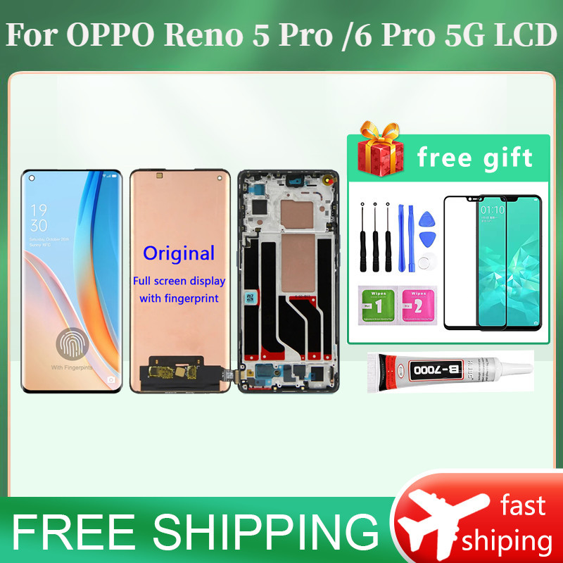 For OPPO Reno 5 Pro 5G/Reno 6 Pro 5G LCD Display Touch Screen Digitizer ...