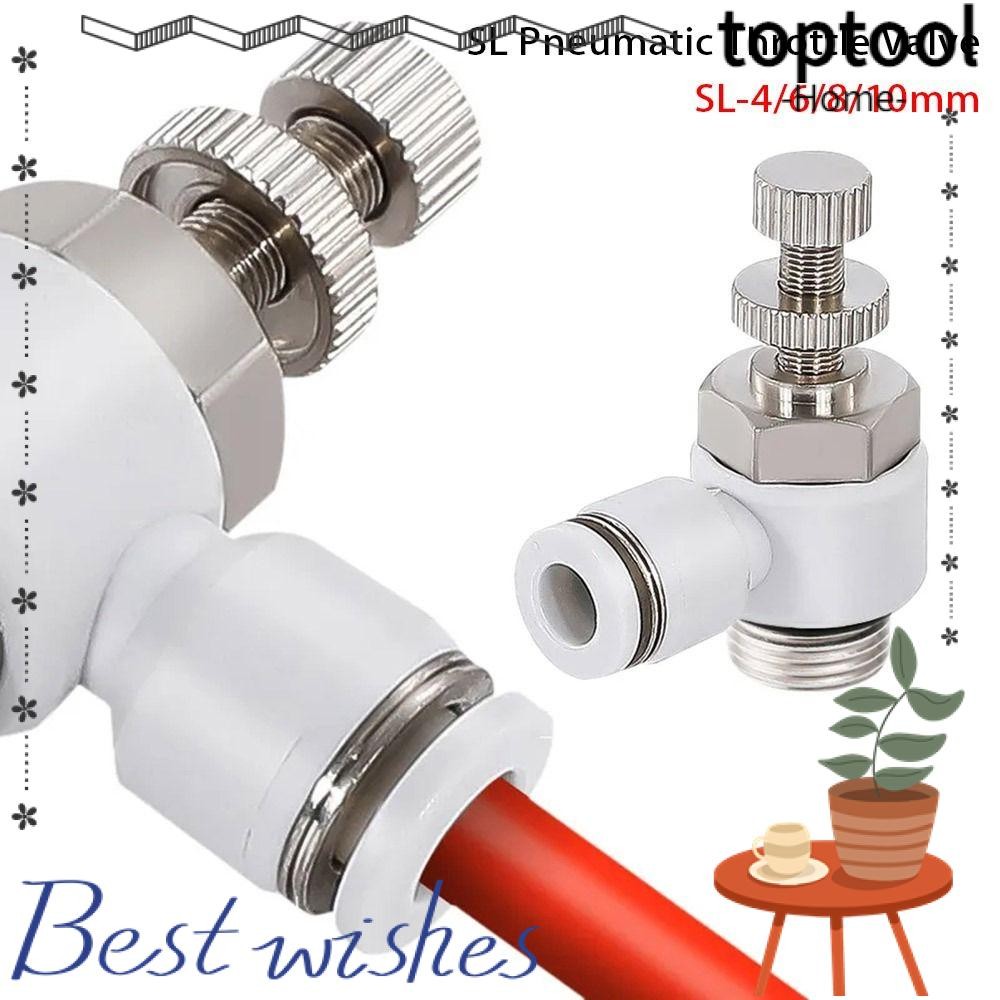 TOPTOOL 1Pcs Pneumatic Throttle Valve, Connector Fitting Pressure ...