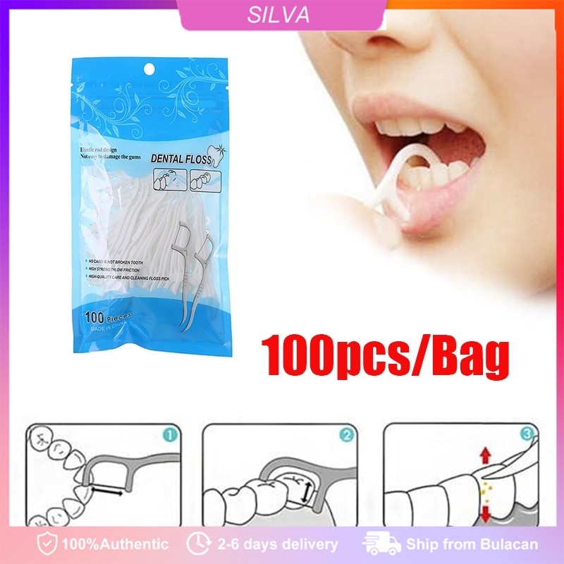 100pcs Disposable Teeth Stick Oral Care Tooth Clean Floss Teeth Stick ...