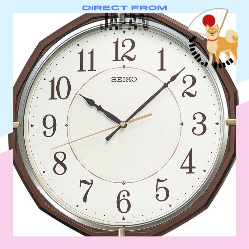 Seiko Clock Radio Controlled Wall Clock Analog Brown Metallic KX274B ...