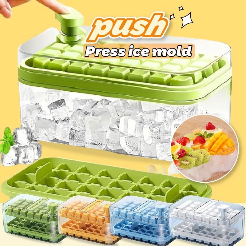 56 Grids Ice Cube Tray Molder Ice Maker Machine with Lid for Whisky ...