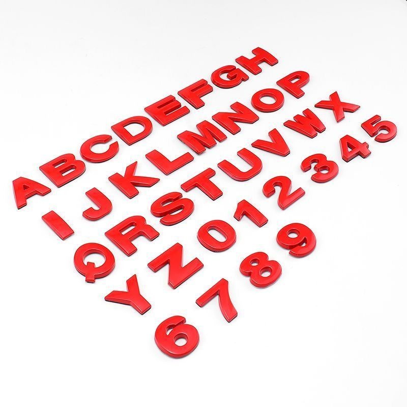HUAZ RED Car 3D letter car sticker English letter car logo DIY letter ...