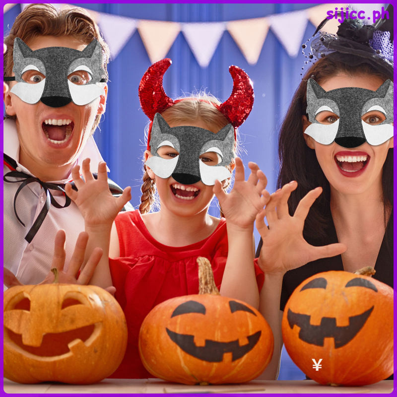 NUOBESTY 3PCS Wolf Mask Animals Felt Half Face Masks Costume Dress Up ...
