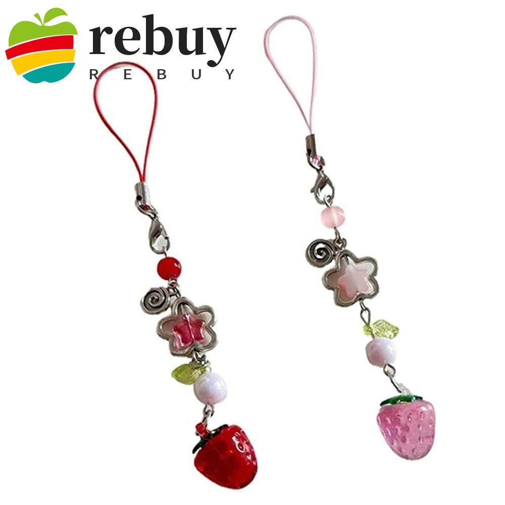 REBUY Strawberry Phone Lanyard, Sweet Y2K Transparent Fruits Phone ...
