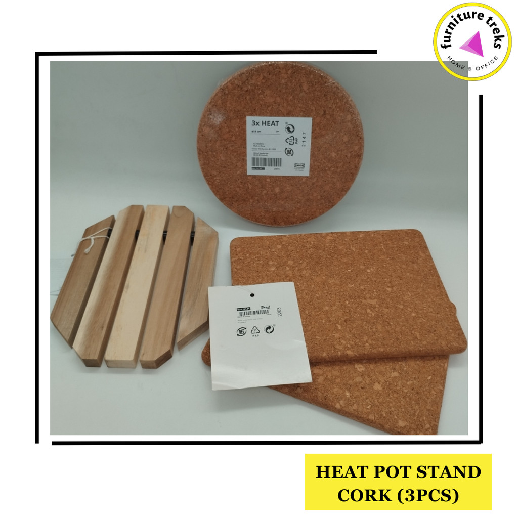 Furniture Treks Authentic Heat Pot Stand Cork (3pcs) | Shopee Philippines