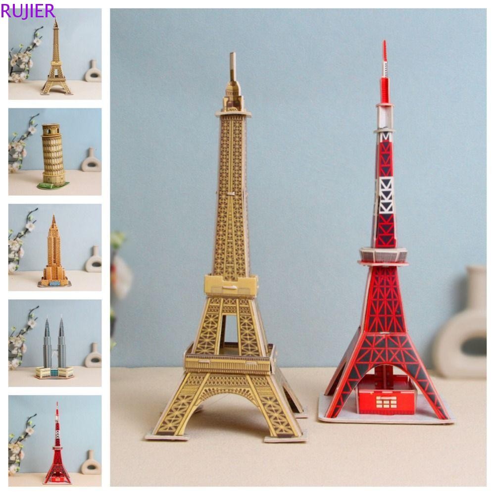 RUJIER World Famous Buildings Model, Paper 3D Mini Cardboard Puzzle ...