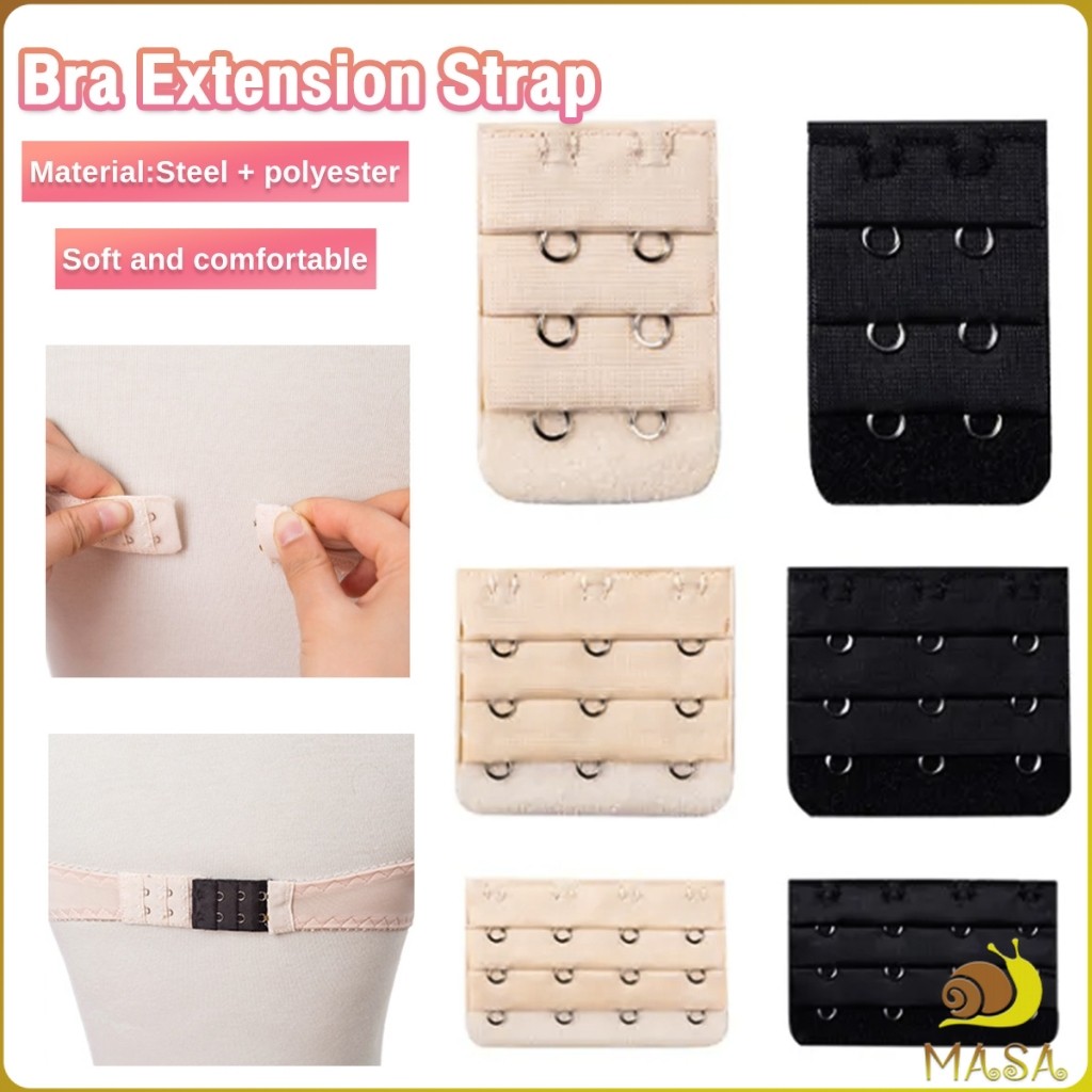 MASA Ladies Bra Extender Extension Strap Black & Skin 2/3/4 Hooks ...