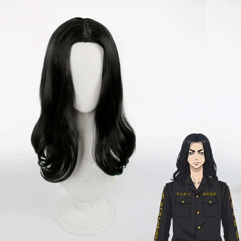Black Curly Hair Wig for Tokyo Revengers Baji Keisuke for Man for Anime ...