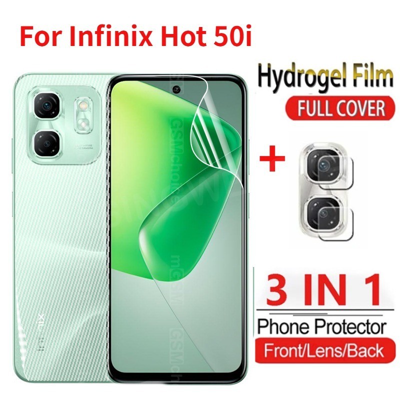 3 in1 Infinix Hot 50i Hydrogel Film For Infinix Hot 50i Hot 50 Smart 9 ...