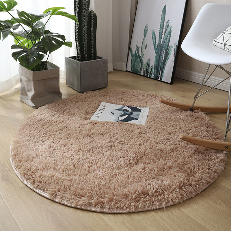 GMARTY 40*40cm Fluffy Wool Rug Living Room Carpets Faux Fur Round Mat ...