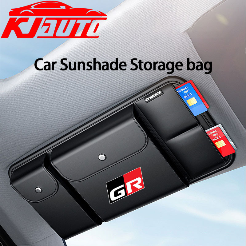 Luxury Toyota GR Gazoo Racing Car Sun Visor Organizer PU Leahter Multi ...