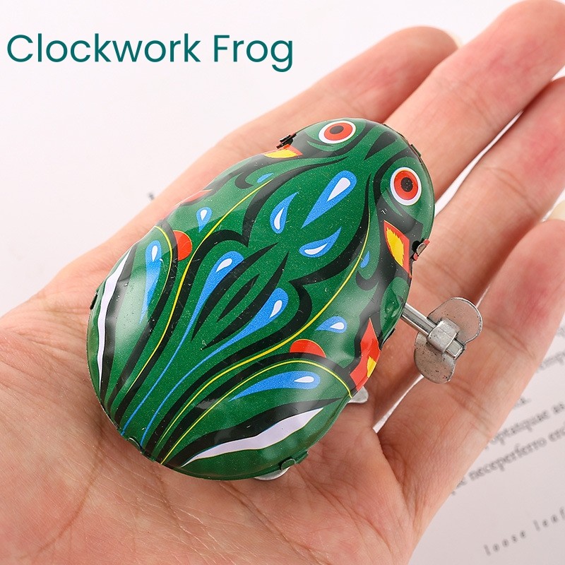 Creative Clockwork Tin Frog Children Classic Educational Desktop Toy ...