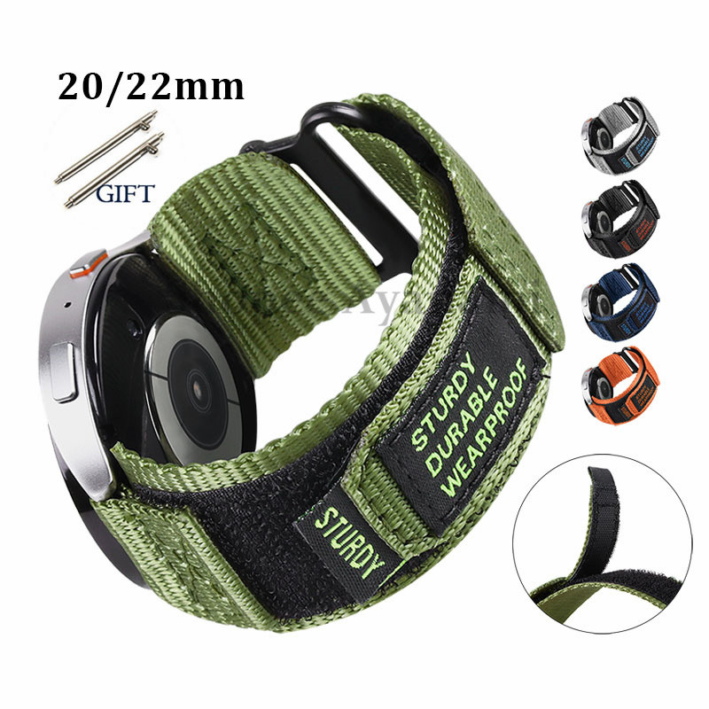 20mm 22mm Universal Nylon Loop Watch Strap Quick Release Bracelet Women ...