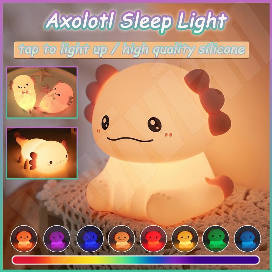 Axolotl Lamp Silicone Lamp Axolotl Shape LED Changing Colors Cute ...