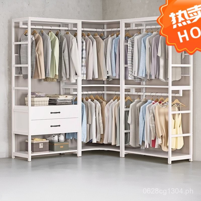 Open Metal Wardrobe Combination Hanging Rack Floor-standing Home ...